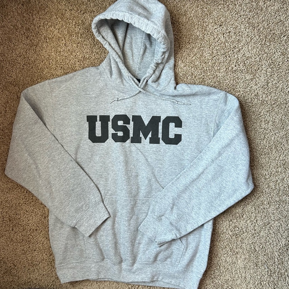 Vintage 2000’s Light Grey Usmc Marines Mv Sport Hoodi… - Gem